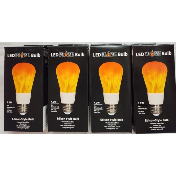 Holiday | 4 Ez Illuminations Led Flame Bulb Edison Style E26 12w Warm ...